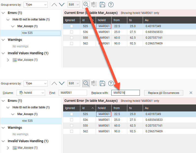 Identifying And Correcting Data Errors In Leapfrog Geo