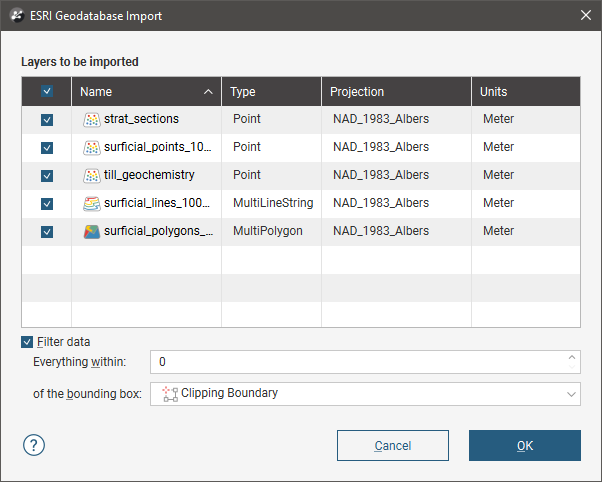 Importing Data from an ESRI File Geodatabase