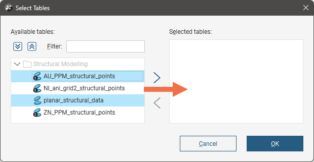 Combining Planar Structural Data Tables