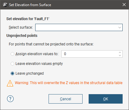 Setting Elevation for Planar Structural Data and Lineations