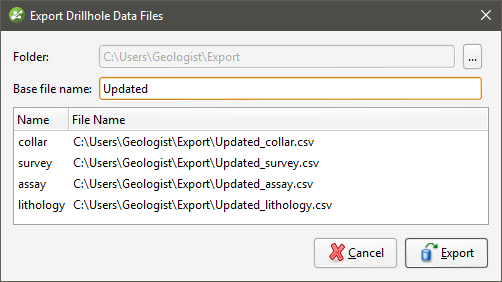 Exporting Drillhole Data