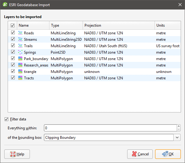 Importing Data from an ESRI Geodatabase