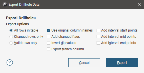 Exporting Drillhole Data