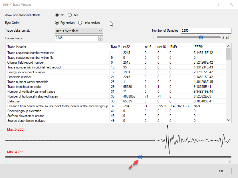 SEG-Y Trace Viewer