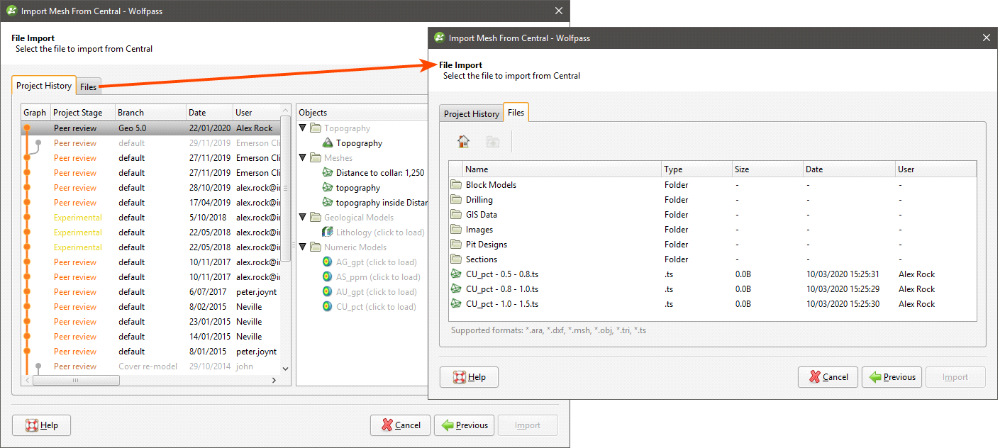 Importing Data From Central