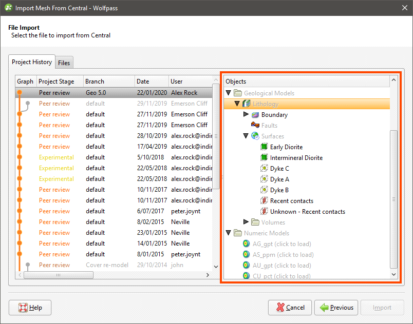 Importing Data From Central